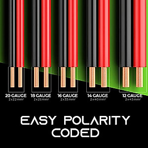 GearIT 18 Gauge Wire (500ft - Black/Red) GPT Automotive Primary Bonded Wire - Copper Clad Aluminum CCA - Car Audio, Speaker Wire, Trailer Harness, Electrical - 500 Feet Total 18ga awg