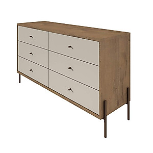 Manhattan Comfort Joy Wood 6 Drawer Double Dresser in Red