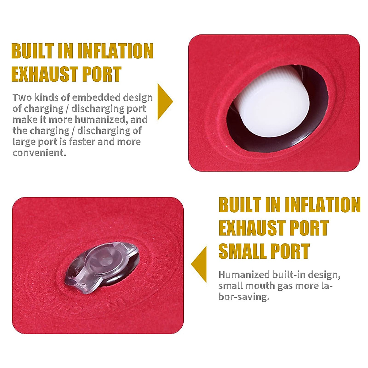 unhg Inflatable Deck Chair with Air Pump, Inflatable Lounger Beach Air Sofa Chair Lazy Lounge Sofa for Indoor Living Room Bedroom, Outdoor Travel Camping Picnic （Red）