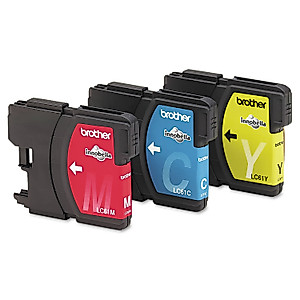 Brother Genuine Standard Yield Color -Ink -Cartridges, LC613PKS, Replacement 3 Pack of Color -Ink, Includes 1-Cartridge Each of Cyan, Magenta & Yellow, Page Yield Up To 325 Pages/ -Cartridge, LC61, Tricolor