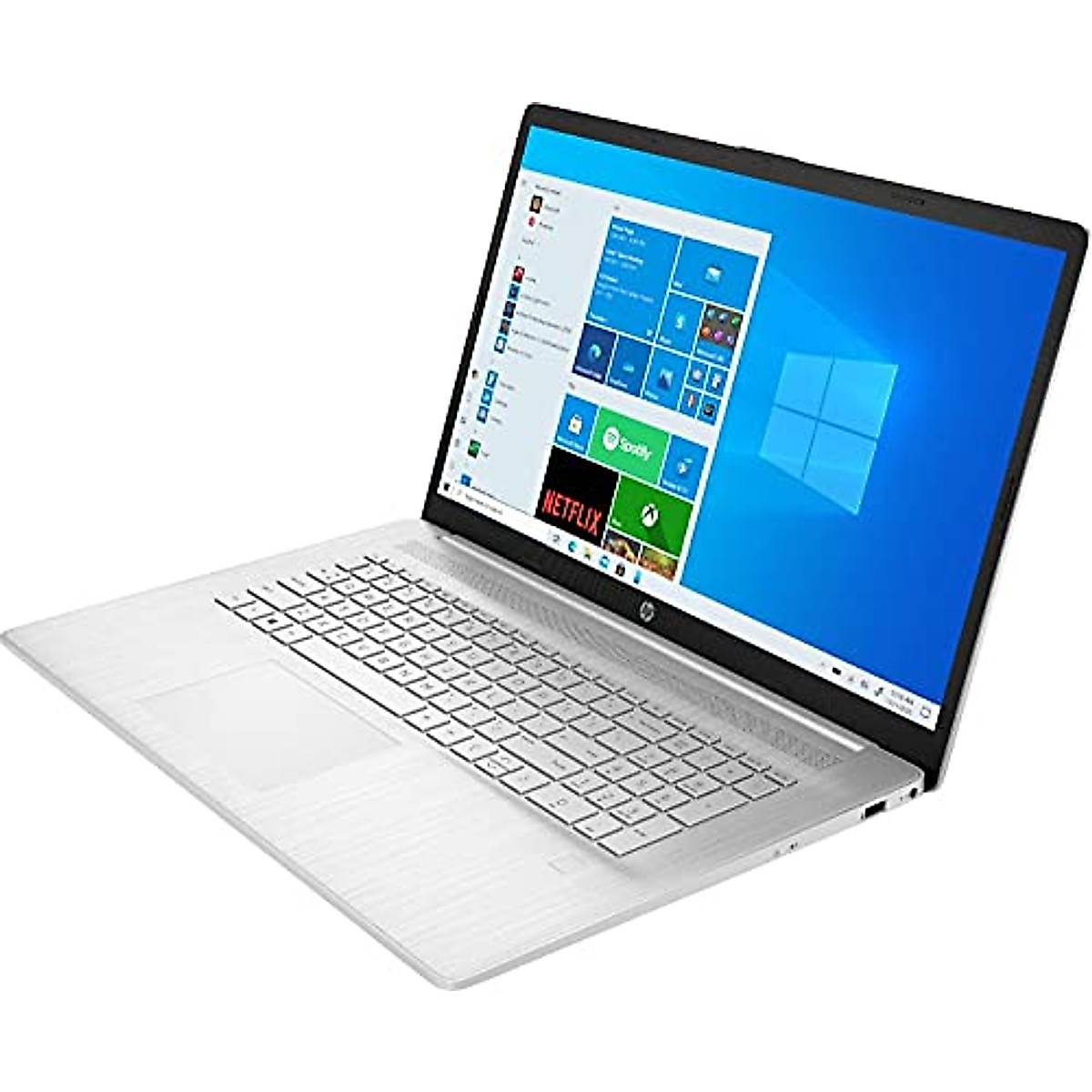 HP 17 Business Laptop Computer 17.3" FHD IPS Display AMD Hexa-Core Ryzen 5 5500U (Beats i7-1160G7) 8GB RAM 256GB SSD Fingerprint Reader USB-C Office365 Win10 Silver + HDMI Cable