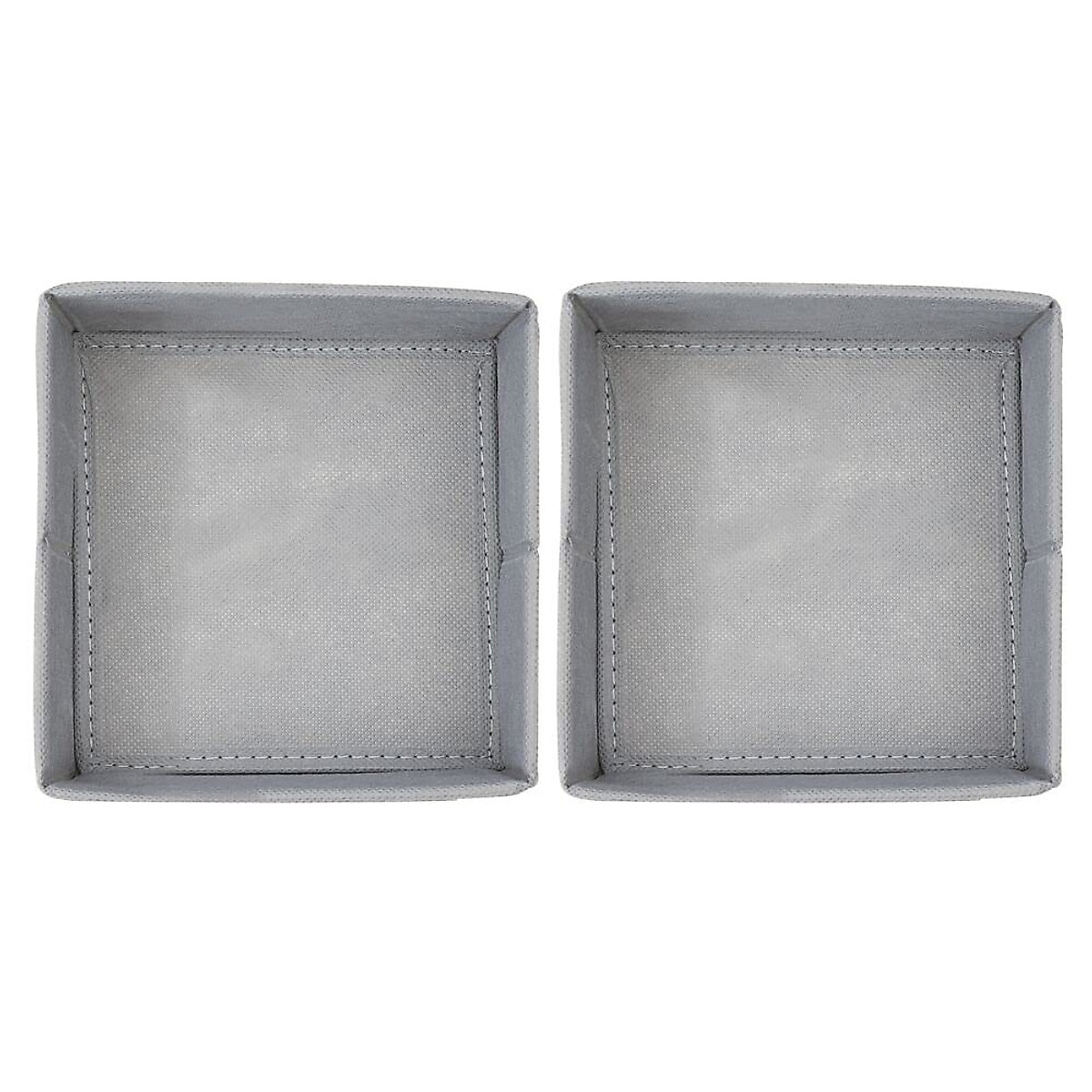 mDesign Soft Fabric Dresser Drawer and Closet Storage Organizer, Bin for Child/Kids Room, Nursery, Playroom, Bedroom - Textured Print with Solid Trim, 6 Pack - Gray