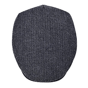 STARANCE Men Hat Wool Blend Newsboy Ivy Hat Tweed Flat Cap (Herringbone Gray, 7 1/2)