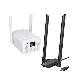 BrosTrend AX1800 USB WiFi 6 Adapter for Long Range and AC1200 WiFi to Ethernet Adapter