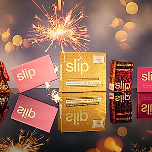 Slip Silk Gift Set, Medusa Nights - The Slipsilk Difference Highest Grade 22 Momme Mulberry Silk - 1x Queen Silk Pillowcase, 1x Large Silk Scrunchie, + 1x Skinny Silk Hair Tie (3 Piece Silk Set)