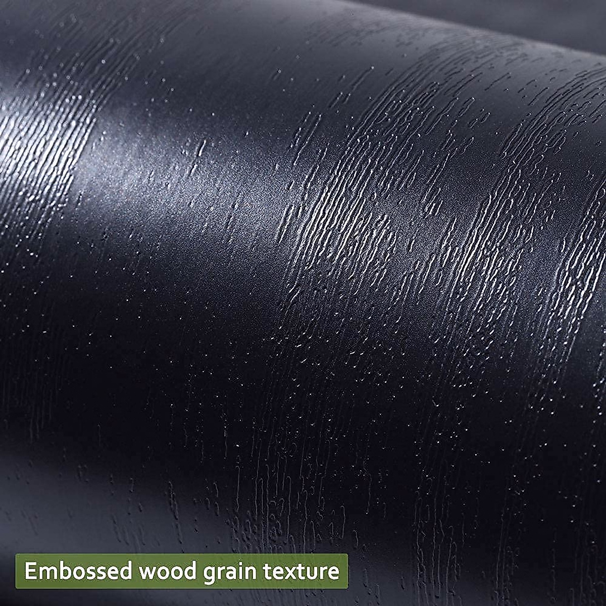 funlife 2 Strips Peel and Stick Stair Riser Sticker, Black Wood Contact Paper Self Adhesive Vinyl Stairway Stickers, Staircase Step Decals for Home Decor, 7.87"X118"