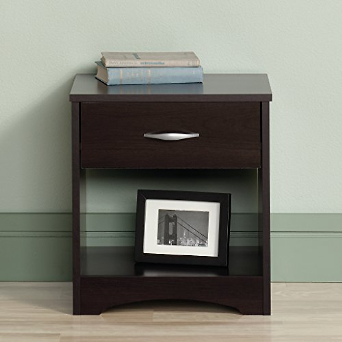 Sauder Beginnings Night Stand, Cinnamon Cherry finish