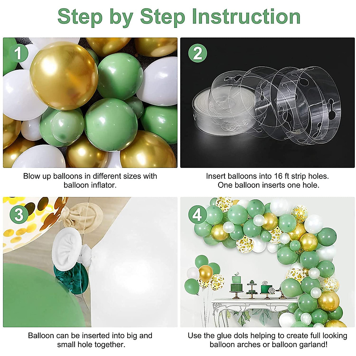 Balloon Arch Kit 139pcs Balloon Garland Kit Latex balloons (Olive Green)