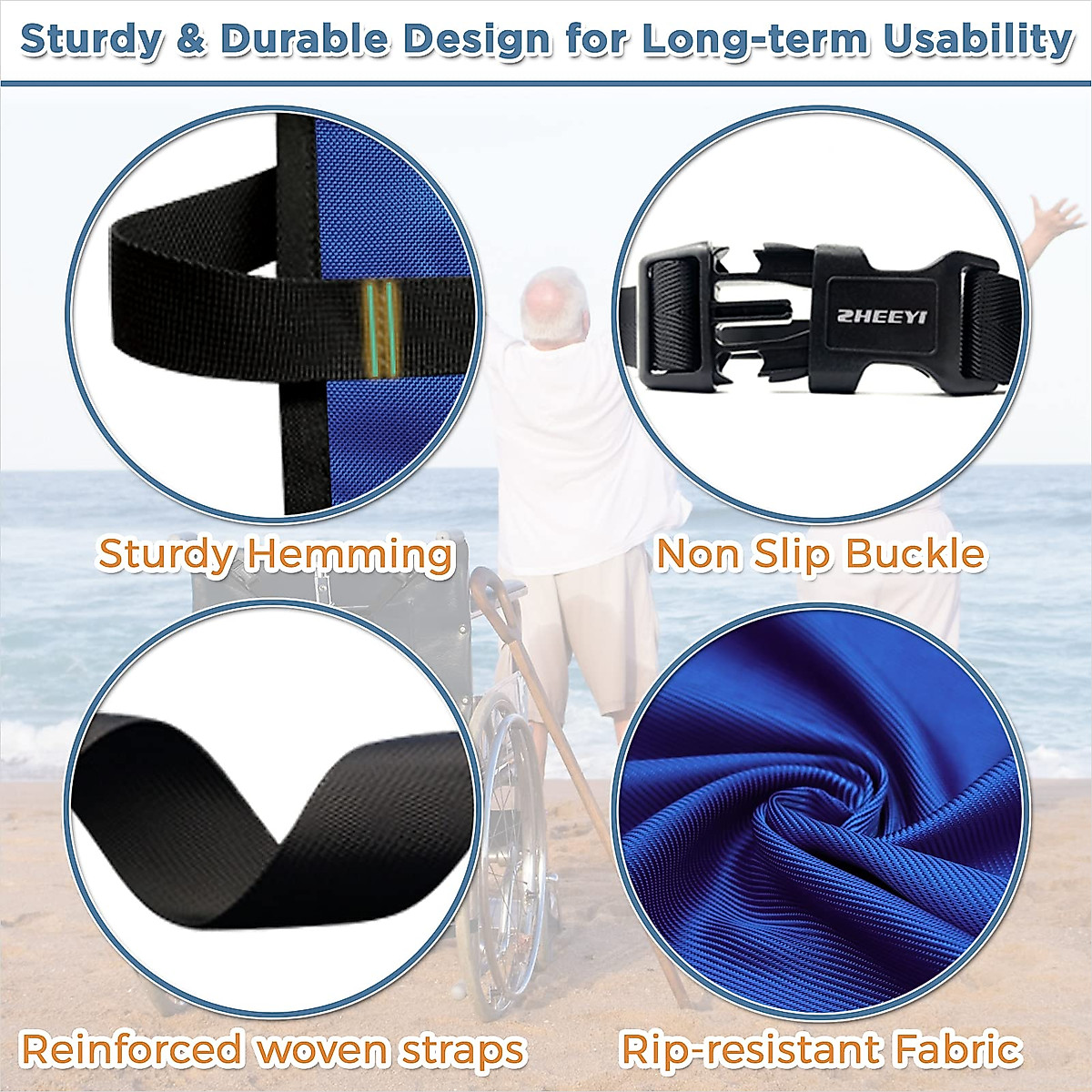 ZHEEYI Dual Oxygen Tank Holder for Wheelchiars, Oxygen Cylinder Bag with Adjustable Zippers and Mesh Storage Pockets Fits Most Oxygen cylinders, Blue