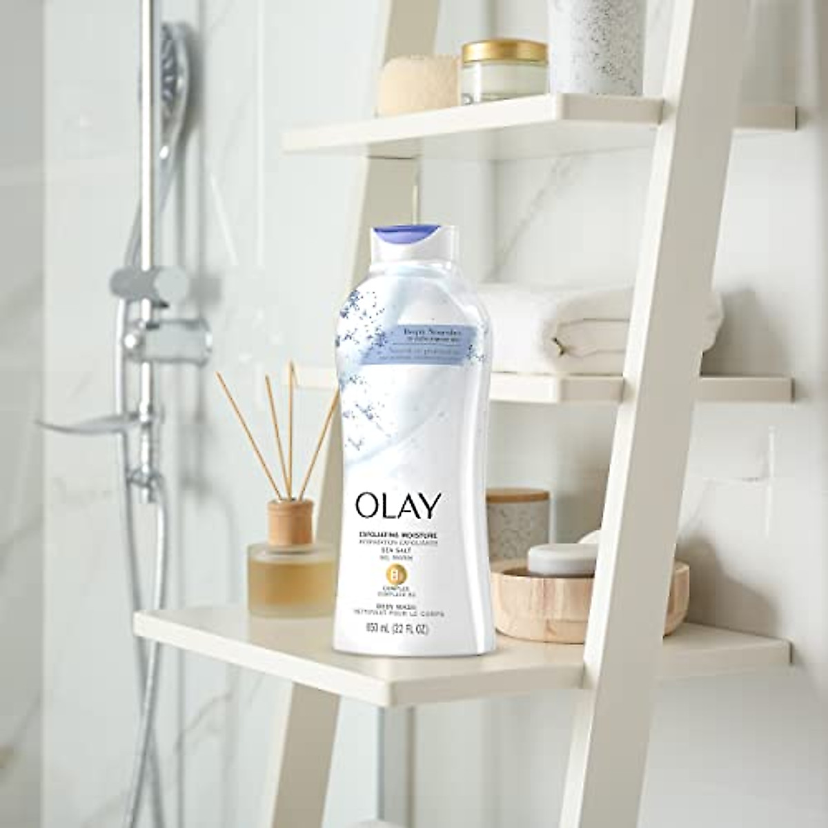 Olay Daily Exfoliating with Sea Salts Body Wash, 22 oz, (4 Count)