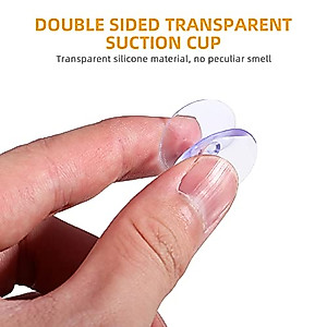 Housoutil 12PCS Double Sided Suction Cups, 10 * 20mm Glass Table Top Bumpers, Glass Table Top Spacers Without Hooks, Window Hanger Suction Cup for Keep The Glass Table Top from Sliding (Transparent)