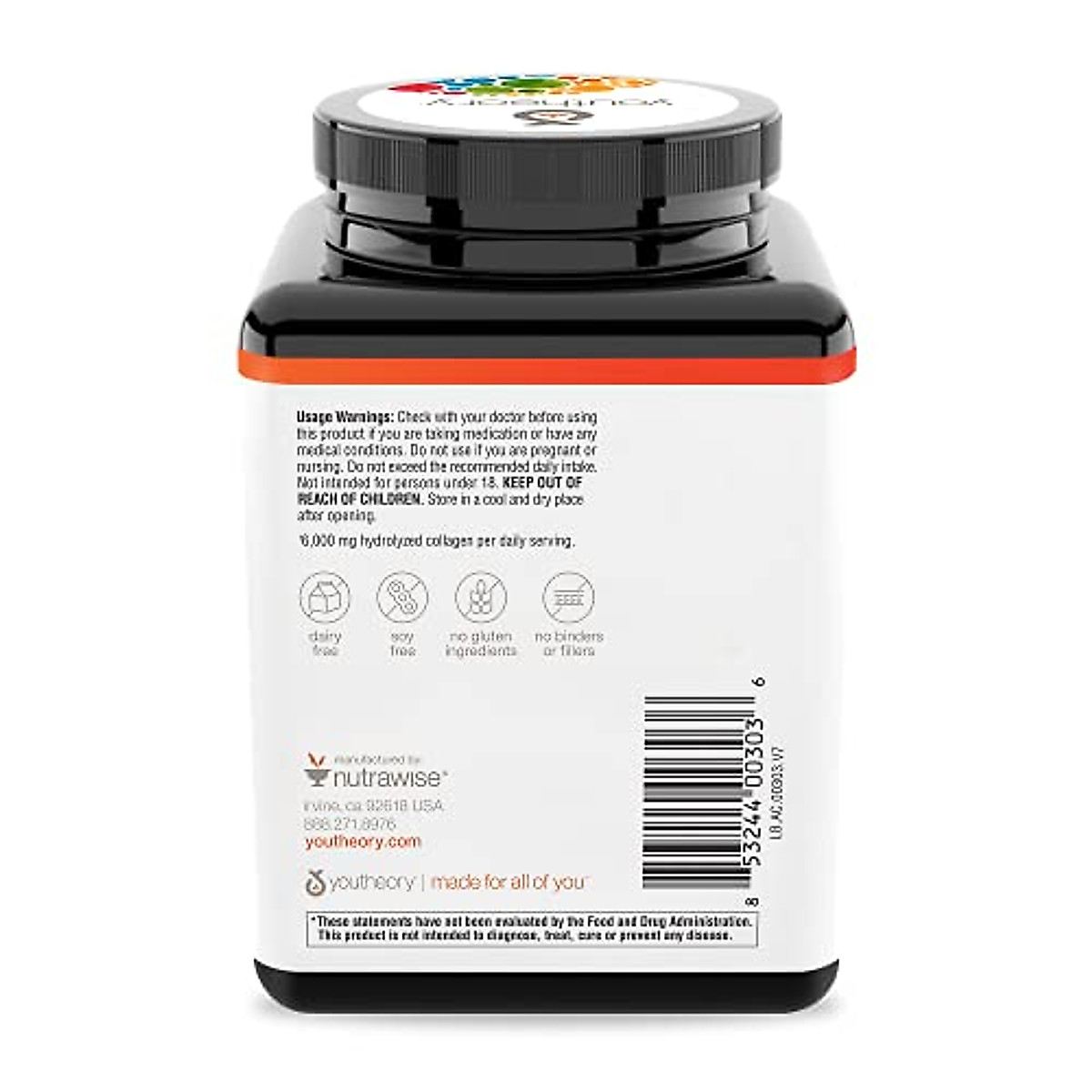 Youtheory Collagen with Vitamin C, Advanced Hydrolyzed Formula for Optimal Absorption, Skin, Hair, Nails and Joint Support, 290 Supplements