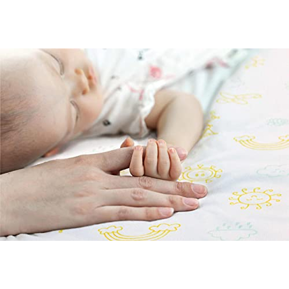 Luvberries 100% Organic Cotton Crib Sheets (Set of 2) for The Baby Bjorn Travel Crib, Baby and Toddler, Fitted Crib Sheets, for Boys & Girls (Day and Night)