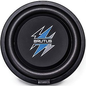 Hifonics BXS10D4 Brutus Shallow Mount Subwoofer (Black) – 10 Inch Subwoofer, 400 Watt, Car Audio System, 2.5 Inch Voice Coils, UV Rubber Surround, Best in Sealed Enclosures, Marine Grade