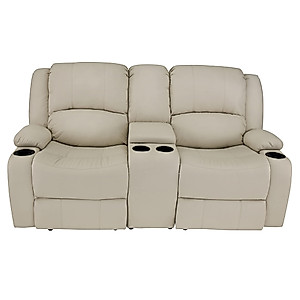 RecPro RV 70" Powered Sofa Recliner & Console | Loveseat with Cupholders | Ultrafabrics Brisa (Birch)