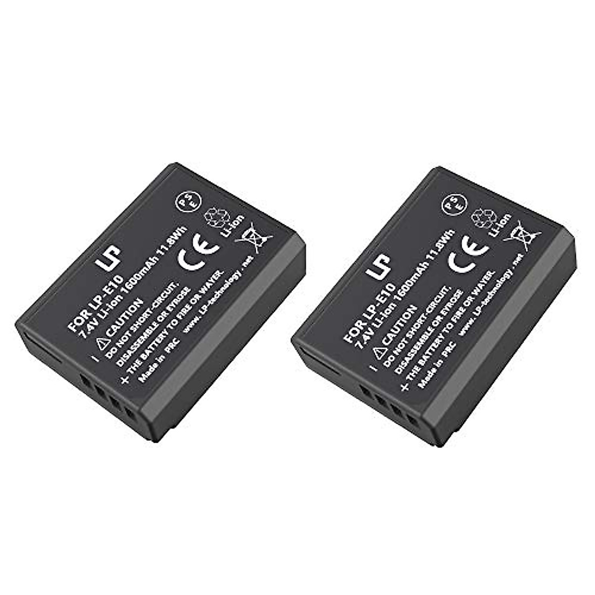LP-E10 Battery Pack, LP 2-Pack Replacement Battery, Compatible with Canon EOS Rebel T7, T6, T5, T3, T100, 4000D, 3000D, 2000D, 1500D, 1300D, 1200D, 1100D & More (NOT for T3i T5i T6i T6s T7i)