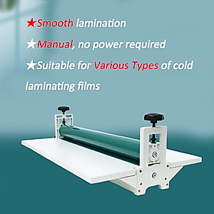 INTBUYING 14Inch Cold Manual Laminator All Metal Frame 360MM Manual Cold Roll Laminator Mount Laminating Machine