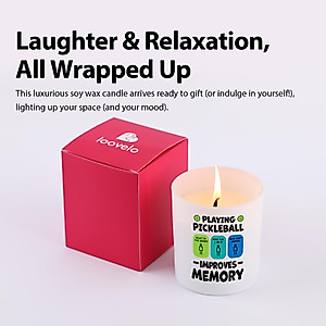 Loovelo Playing Pickleball Improves Memory Pickleball Gifts Scented Candle Home Office Pickleball Lovers Players Jar Candles Sage Floral Lavender Scent 9.5 oz