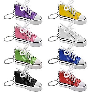 Muka 24PCS Mini Canvas Sneaker Keychains, 3" Shoes Key Ring, Festival Decorations for Party - Random Colors