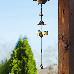 2 Pieces Lucky Wind Chimes Feng Shui Wind Bell 3 Bells Hanging Bell Chimes for Good Luck Home Garden Patio Hanging Decoration