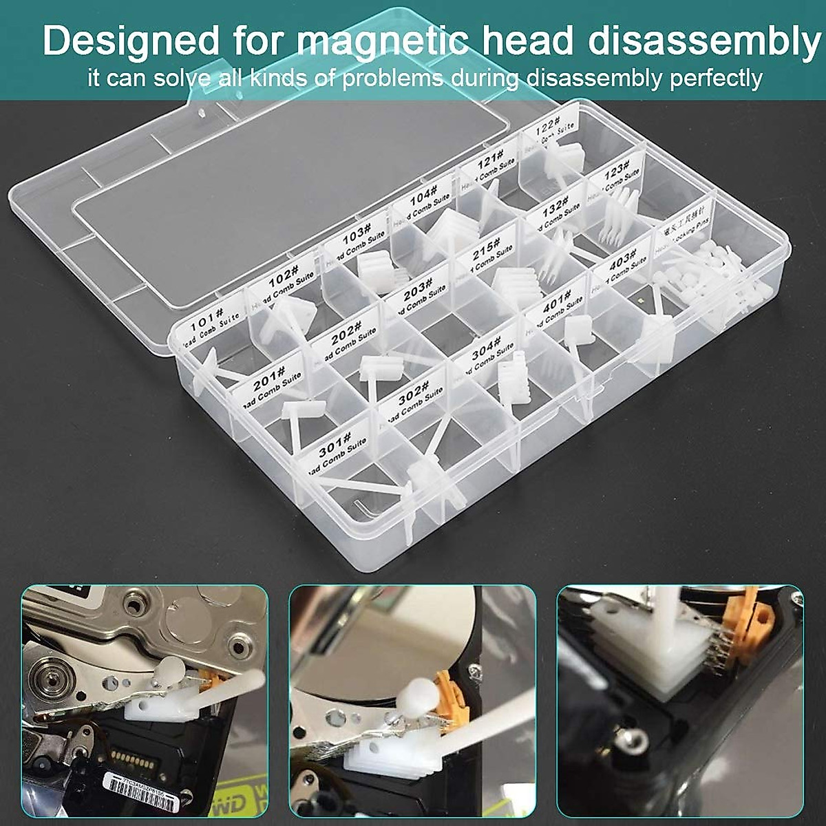 Zyyini 50pcs Hard Drive Opening Head Replacement Tool Hard Disk Magnetic Head Changing Replacement Tool for SAS and SCSI of 2.5 and 3.5 Inches