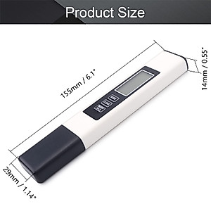 Othmro 1Pcs TDS and EC Tester Handheld Tester 1-9990PPM 1 Resolution Plastic Titanium Alloy Digital Water Tester Accuracy ± 2% for Aquariums Swimming Pools Water Filters White