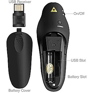 RF 2.4GHz Wireless Presenter Remote Presentation USB Control PowerPoint PPT Clicker PowerPoint Presentation Clicker PPT Remote Control Laser Pointer Slide Advancer Support Mac