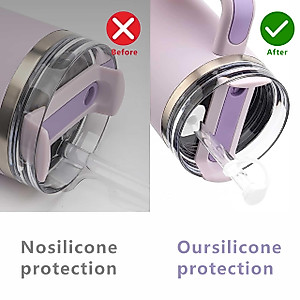 2 Pack Silicone Spill Proof Stopper, Compatible With Stanley Quencher H1.0&2.0 Tumbler 40/30 oz, Leakproof Silicone Seal Kit, Including2*Straw Cover, 2*Straw Hole Seal, 2*Center Shaft Seal