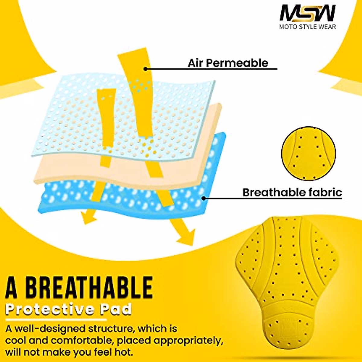 MOTOSTYLEWEAR Universal-CE-2 Back Armor Protection Pad, Level 2 Approved Armor Pads for Motorcycle Jackets, CE Level 2 Back Protector, CE Insert Armor & Pads for Protection for Women and Men.