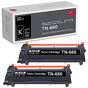 YOISNER Compatible Toner Cartridge Replacement for Brother TN660 TN-660BK TN660BK HL-L2300D L2305W L2315DW L2320D L2340DW MFC-L2680W L2685DW L2700DW DCP-L2520DW L2540DW Printer (Black,2-Pack)