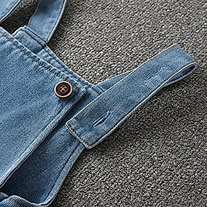 Lvyinli Baby Boy Clothes Set Infant Boy's Long Sleeve Romper+Dinosaur Denim Overalls Toddler Boys Summer Clothes Outfits (Blue Turle, 6-12 Months)