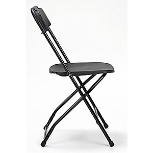 ZOWN Commercial 300 lb. Use Rate Heavy Duty, Injection Mold Banquet Folding Chair with Comfortable Contoured Back, Black, 8 Pack