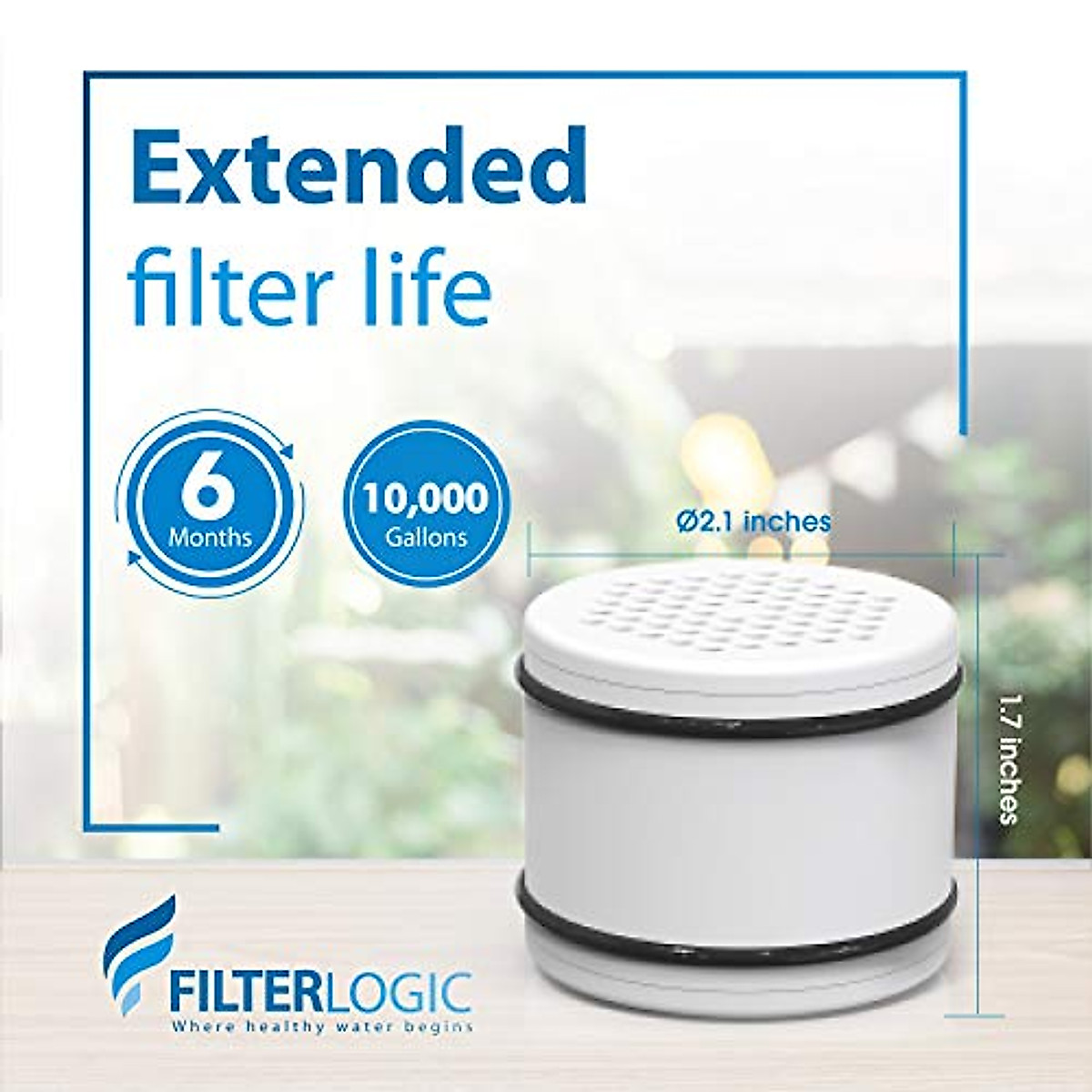 Filterlogic WHR-140 Shower Filter Replacement Cartridge for Culligan® WHR-140, WSH-C125, ISH-100, HSH-C135, Shower Head Water Filter, with Advanced KDF Filtration Material, 3 Pack