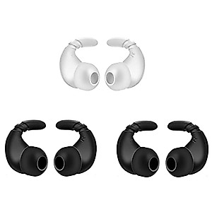 A-Focus Sports Earbuds Eartips Wingtips Anti-Slip Silicone Gel Ear Hooks for Most Earphone Inner Hole 4mm to 5mm, Compatible with Beats Studio Buds/Flex/WF-1000XM5 / WF-C700N Black White