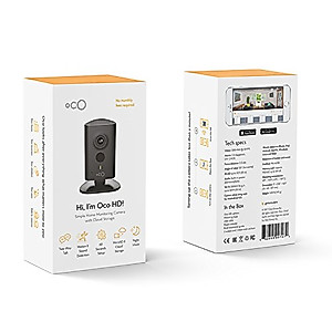 Oco HD Wi-Fi Security Camera System with Micro SD Card support and Cloud Storage for Home and Business Monitoring, Two-Way Audio and Night Vision, 960p / 720p