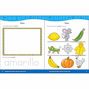 Complete Book of Starter Spanish Workbook for Kids, PreK-Grade 1 Spanish Learning, Basic Spanish Vocabulary, Colors, Shapes, Alphabet, Numbers, Seasons, Weather With Tracing and Coloring Activities