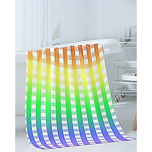 Rainbow Bath Towels Set for Bathroom, Soft Absorbent Durable Quick Dry Towel Set of 3 Multifuntion, 1 Bath Towel+1 Hand Towel +1 Washclothe, Colorful Gradient Plaid