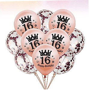 NOLITOY 20pcs 16 confetti balloons party balloons supplies printing balloons number ballons rose gold balloon garland decor birthday balloons latex balloons decorate balloon supplies baby