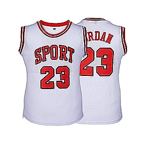 Basketball Jersey Shirt for Boys Youth : #23 Hip-Hop 90s Retro Classic Embroidered Youth Basketball Sports Jersey Breathable. (as1, Alpha, x_l, Regular, White)
