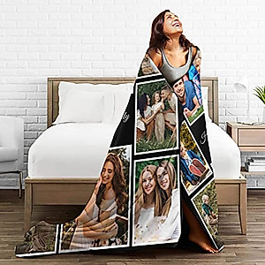 Customized Blankets with Photos Personalized Picture Collage Blanket Soft Using My Own Photos Custom Memorial Gifts for Mothers Day, Mom, Dad, Family, Friends, Couples, Dogs 30"x40"