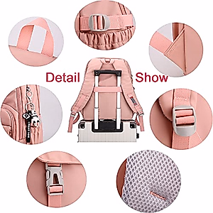 ROER Univeristy Bookbag copmuter Daypack Backpack Outdoor Bag Waterproof Travel Notebook College Backpack for woman (Pink)