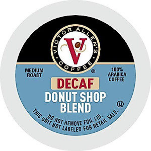 Victor Allen's Coffee Donut Shop Blend and Decaf Donut Shop Blend, Medium Roast, 80 Count Each, Single Serve Coffee Pods for Keurig K-Cup Brewers (2 Pack)