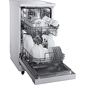Danby DDW1805EWP 18 inch Portable Dishwasher with 8 Place Setting Capacity; 4 Wash Cycles; Energy Star Certified; Adjustable Upper Rack; in White