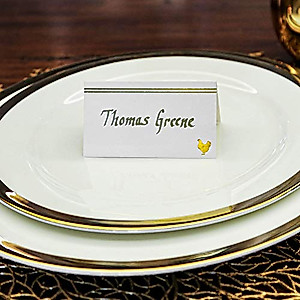 Set of 50 place cards with 200 Meal Choice stickers (Gold)