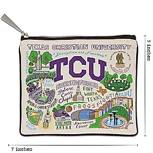 Catstudio Texas Christian University (TCU) Collegiate Zipper Pouch Purse | Holds Your Phone, Coins, Pencils, Makeup, Dog Treats, & Tech Tools