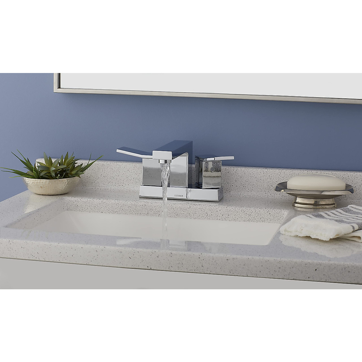 Gerber Avian 4 in. Centerset 2-Handle Bathroom Faucet with Metal Touch Down Drain, Chrome