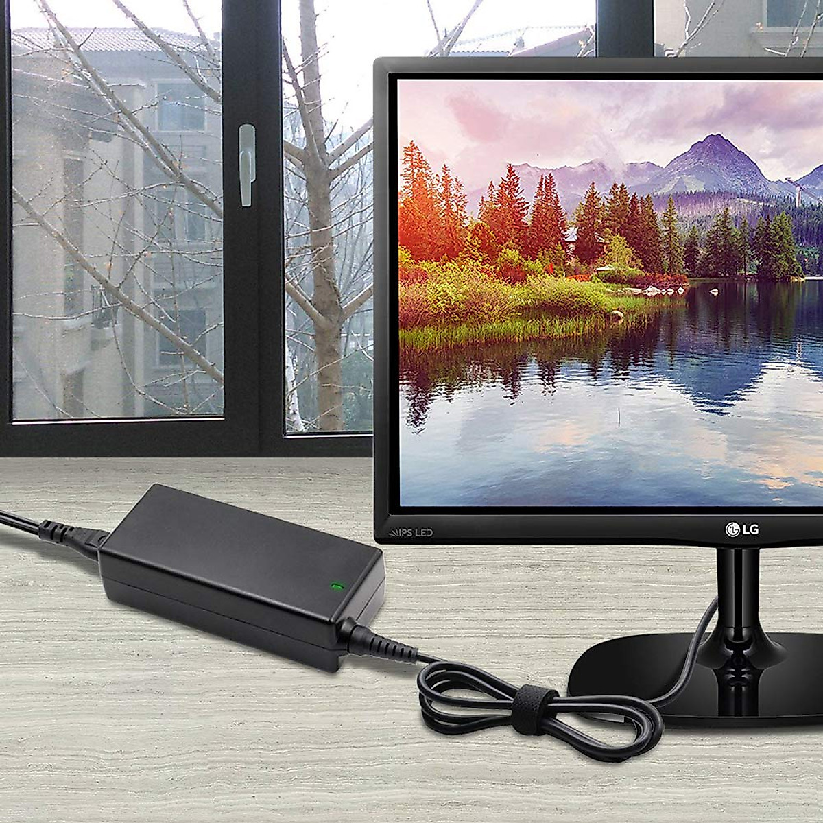 Powseed for LG Monitor Power Cord 19V DC Power Supply AC Adapter with 10FT Cable for LG Electronics 19'' 20'' 22'' 23'' 24'' 27'' LED LCD Monitor Widescreen LED LCD HD TV