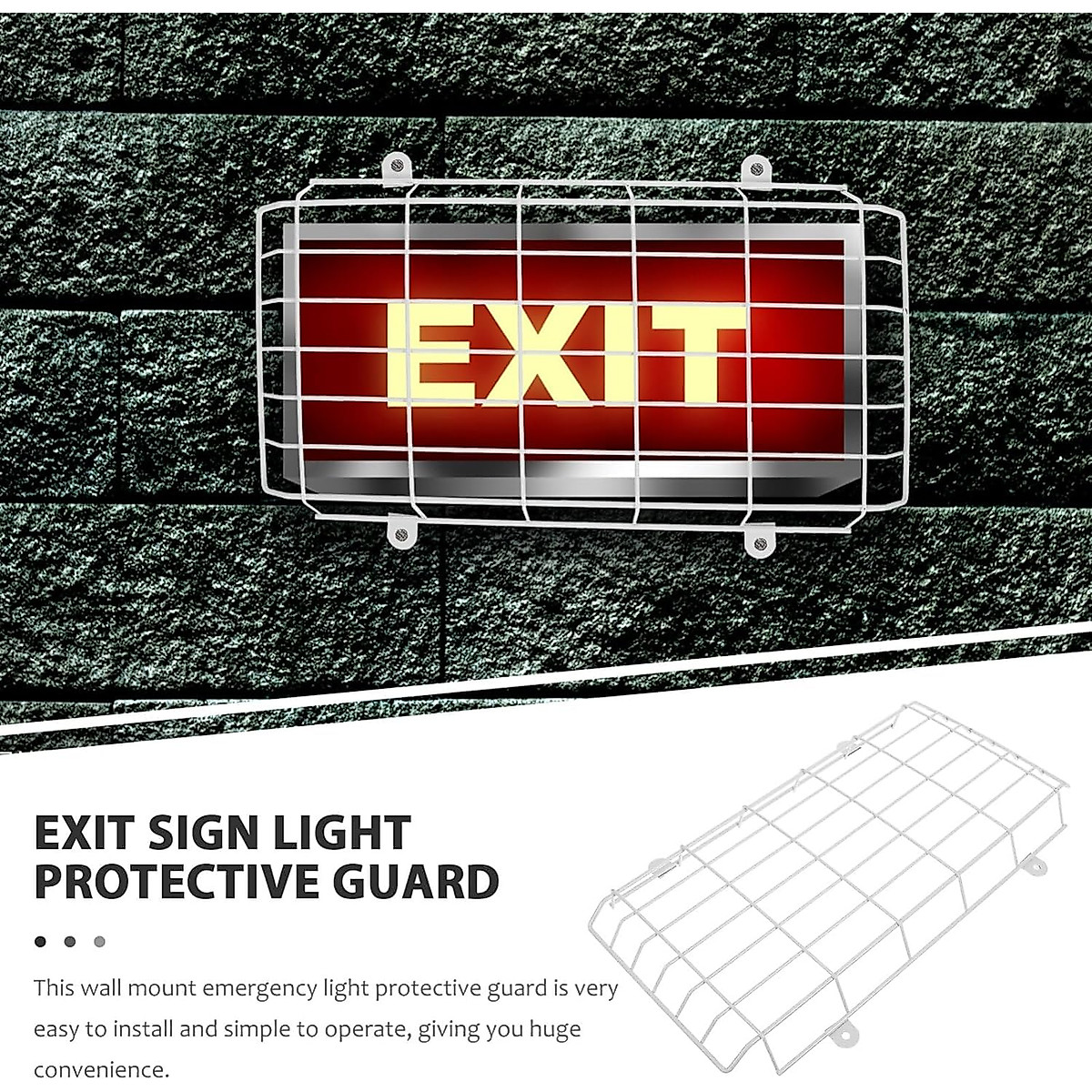Wire Guard for Exit Sign Emergency Light Metal Wire Guard Damage Stopper Exit Sign Damage Cage Wall Mounted Emergency Signal Protective Cover