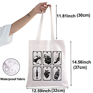 BWWKTOP Bookworm Crow Tote Bag Book Lovers Gift Crows Shoulder Bag Reusable Bag For Bookish Book Nerds (SixCrow TG)