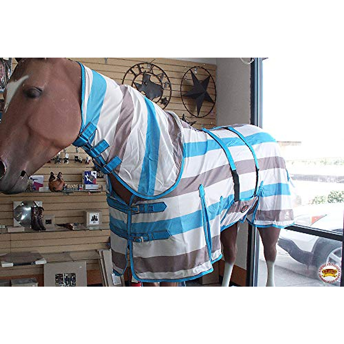 HILASON 75 Inches Horse Fly Sheet Ultra Violet Rays Protect Mesh Bug Mosquito Summer Spring | Fly Sheet | Horse Turnout Sheet | Fly Sheet for Horses | Bug and Mosquito Protection | Fly Sheet for Horse